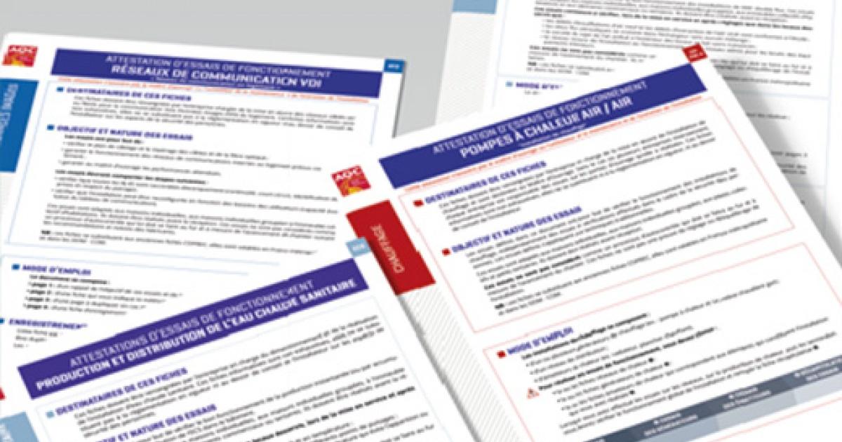 18 nouvelles fiches « Attestations Essais de Fonctionnement » enfin ...